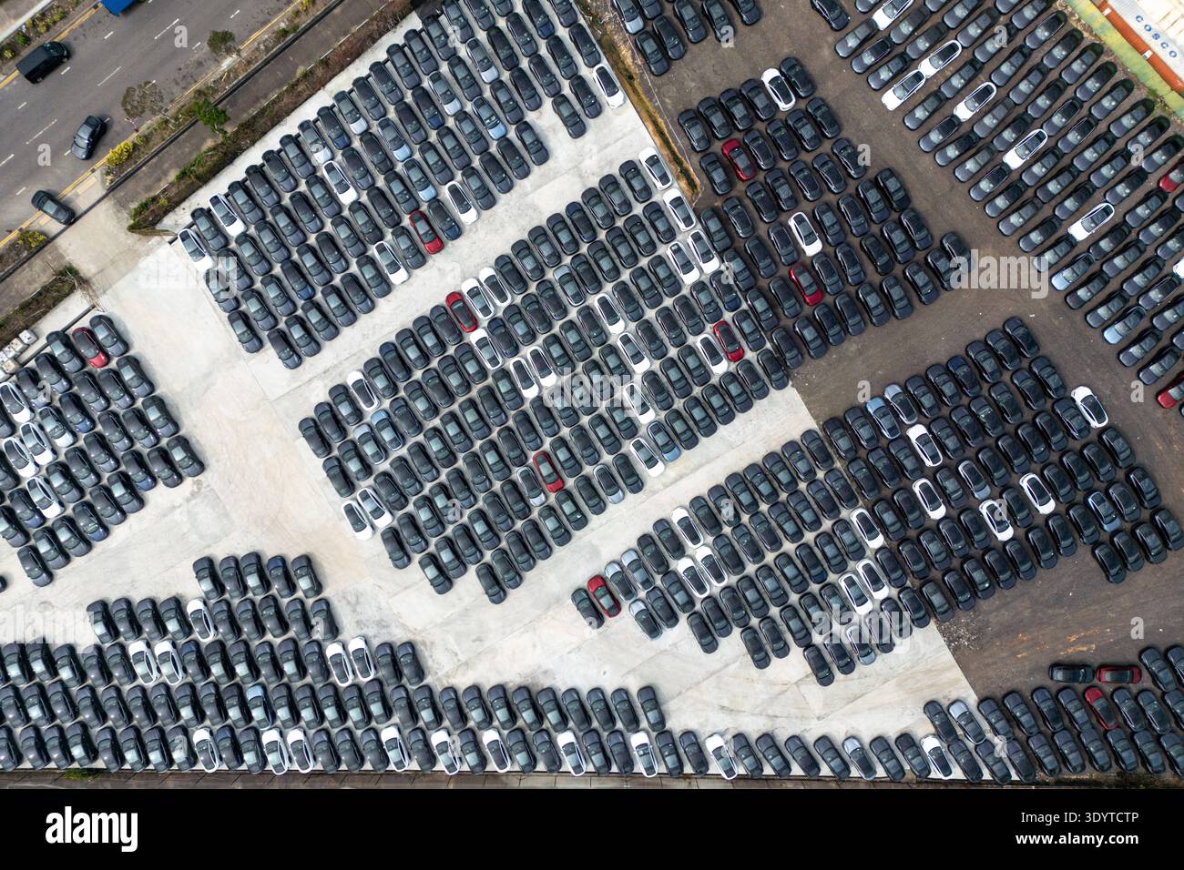 HONGKONG-CAR/TESLA-EV New Tesla Vehicles parked at an order parking lot ...
