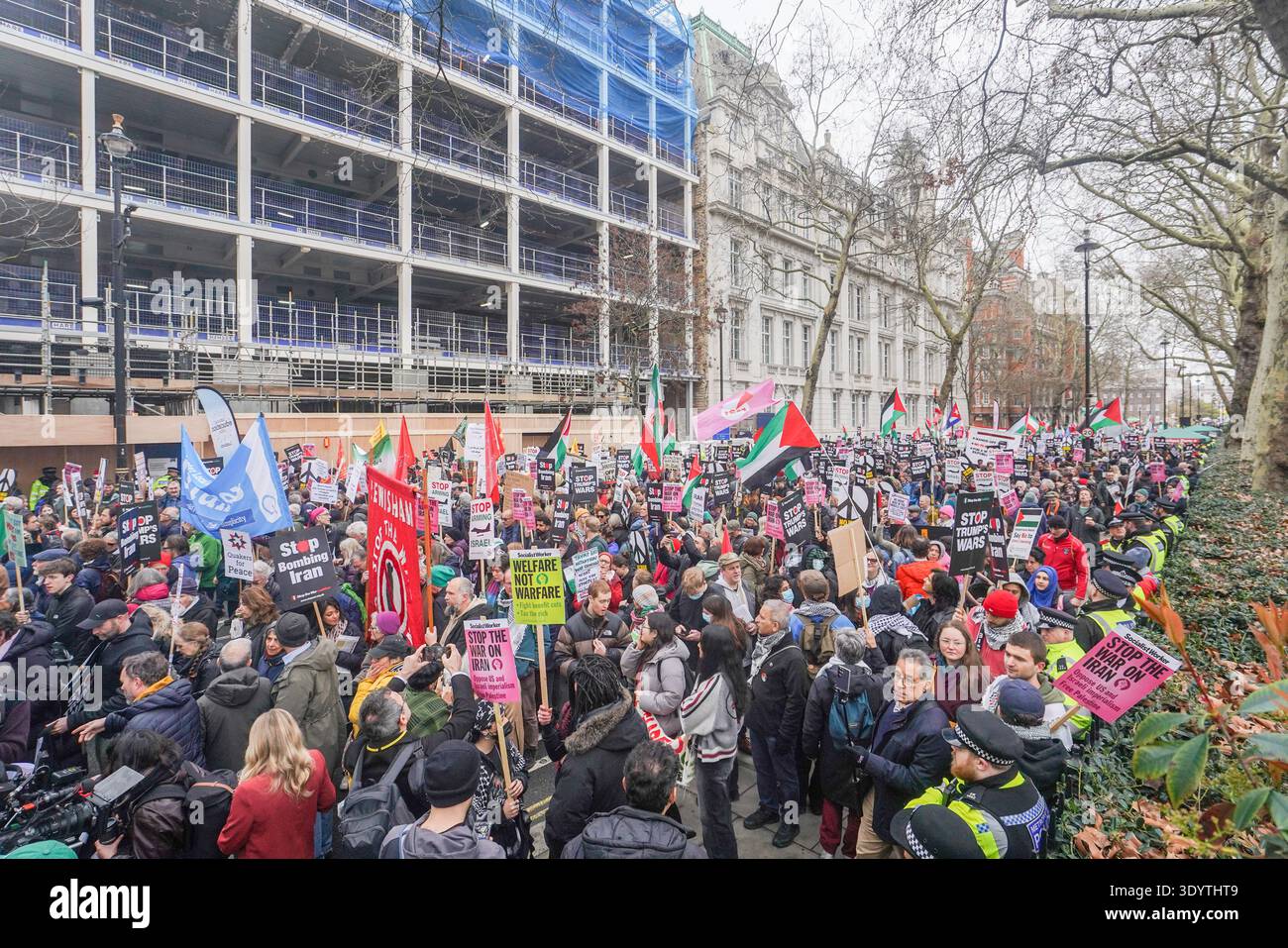 London UK 7 March 2026 Protesters march in Westminster against US and ...