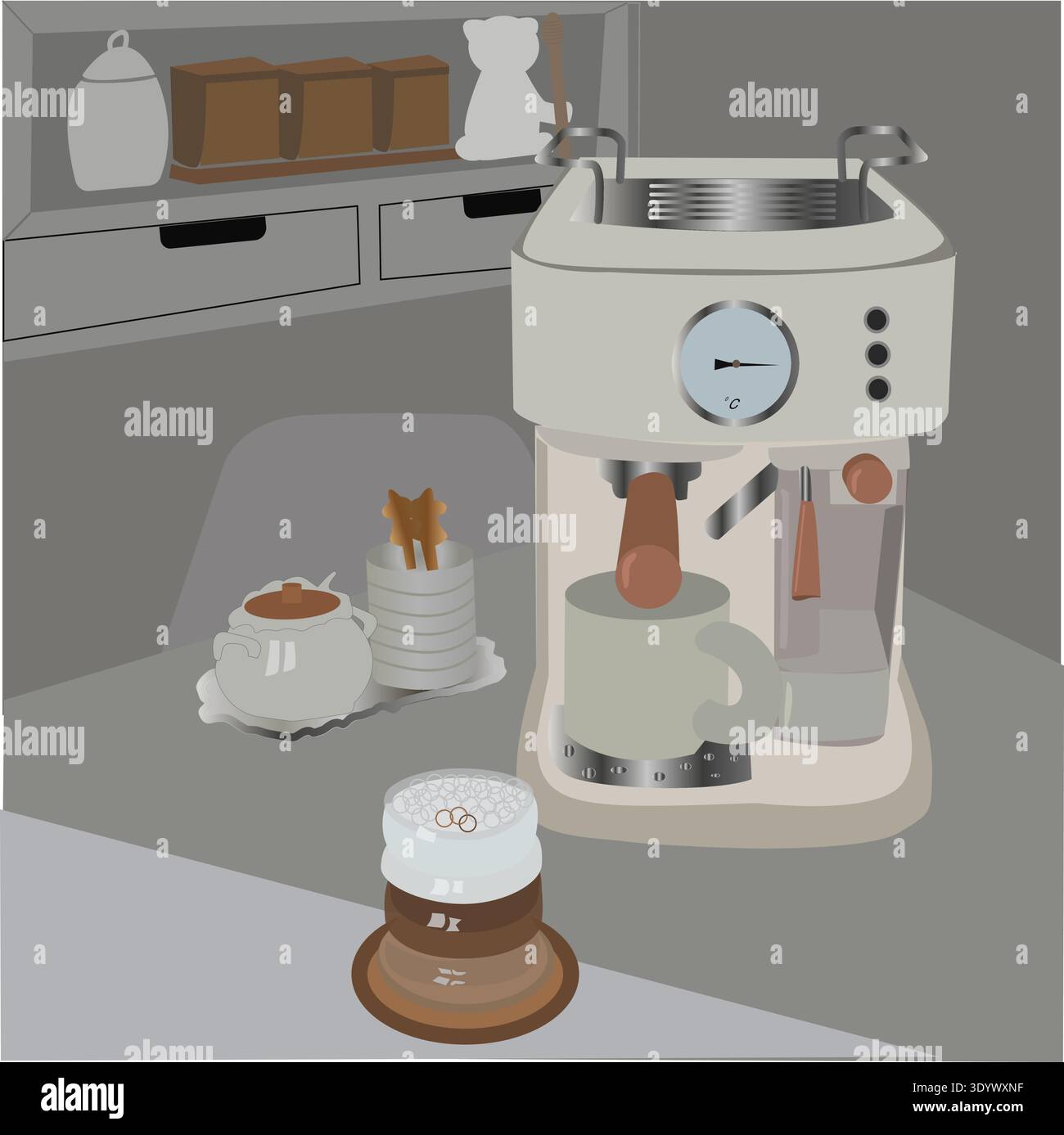 Foam making machine Stock Vector Images - Alamy