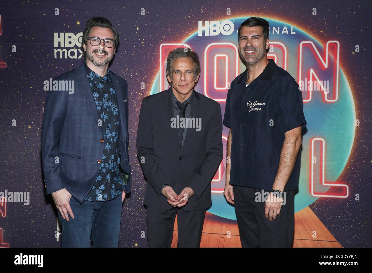 Brian Lazarte, from left, Ben Stiller and James Lee Hernandez attend ...
