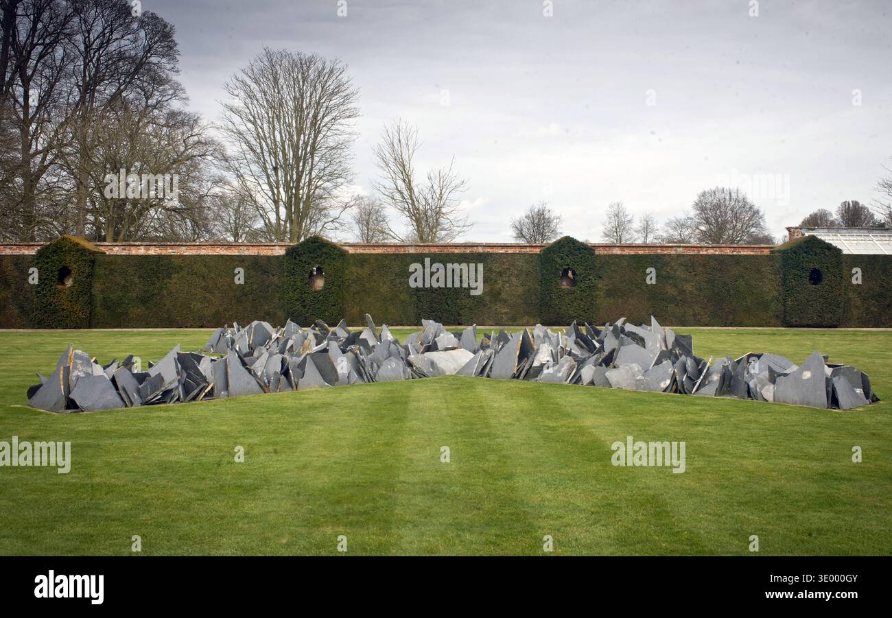 Artist Richard Long with his Earth Sky installation sculptures at ...