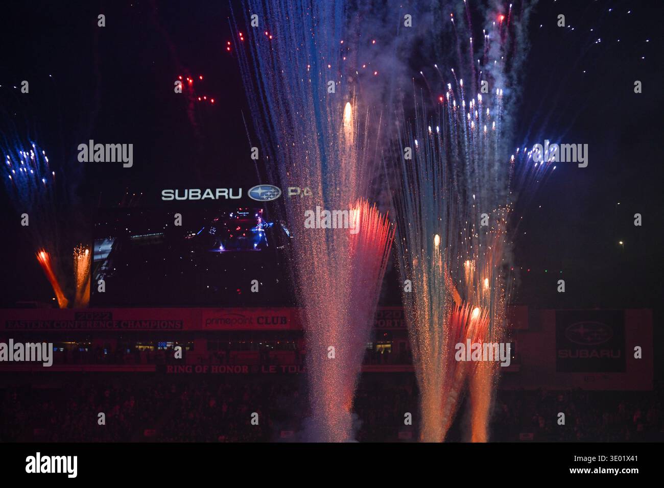 CHESTER, PA - MARCH 07: The pregame fireworks display is shown before ...