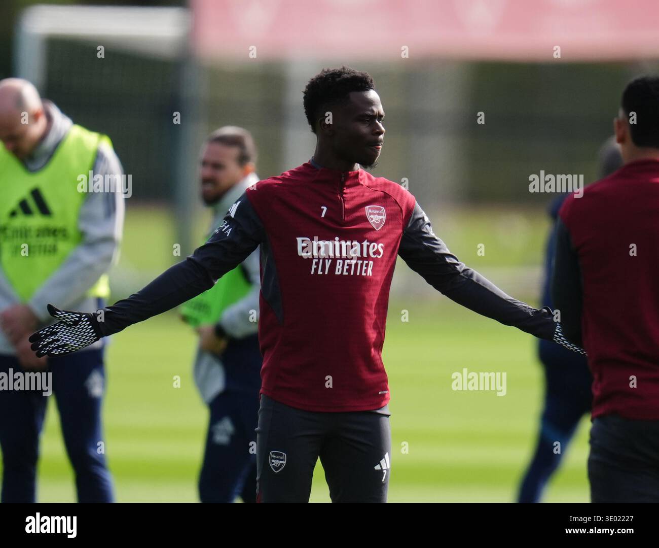 Arsenal's Bukayo Saka during a training session at the Sobha Realty ...