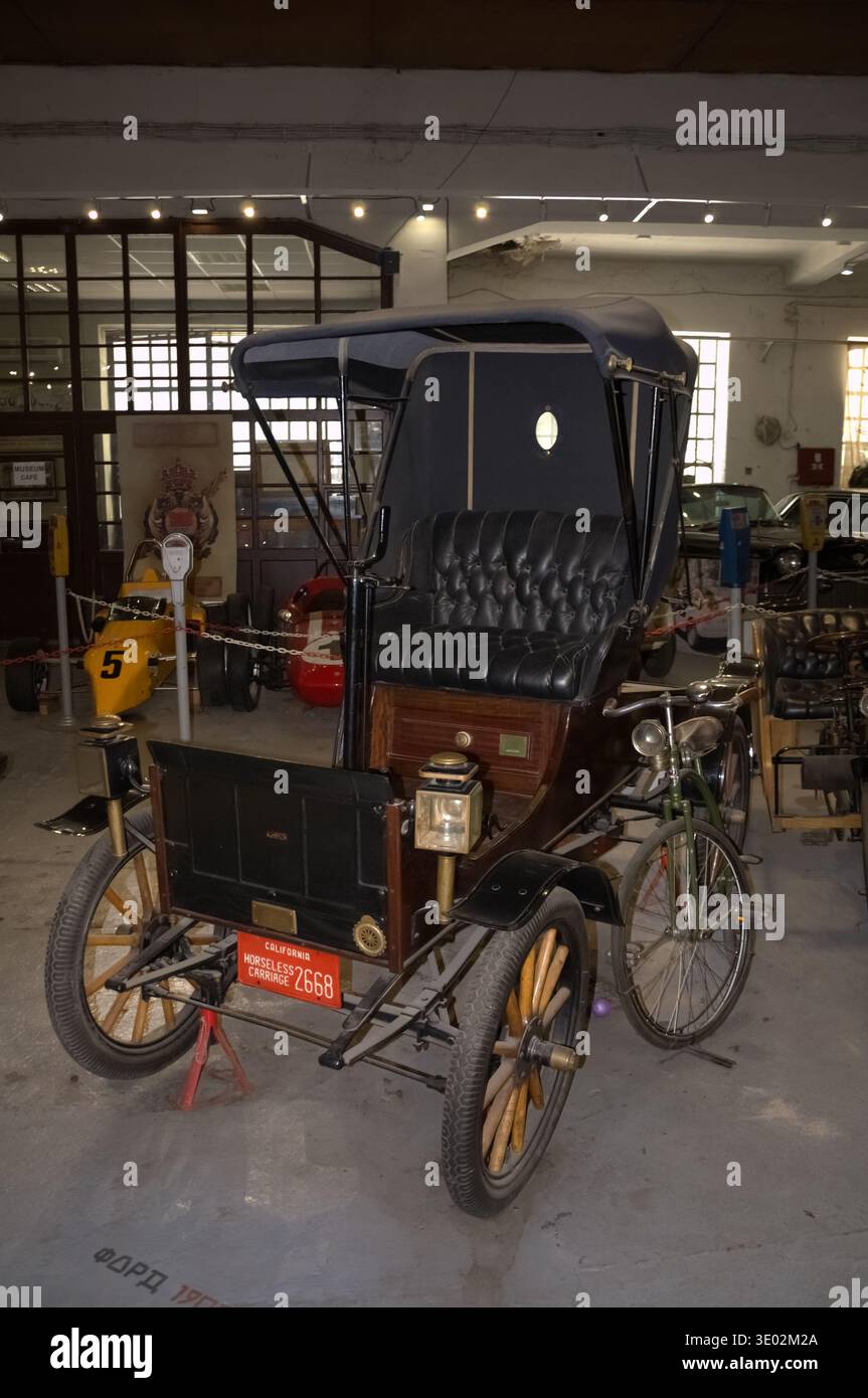 Side view of an ultra-rare 1897 Marot-Gardon ancestor veteran car, one ...
