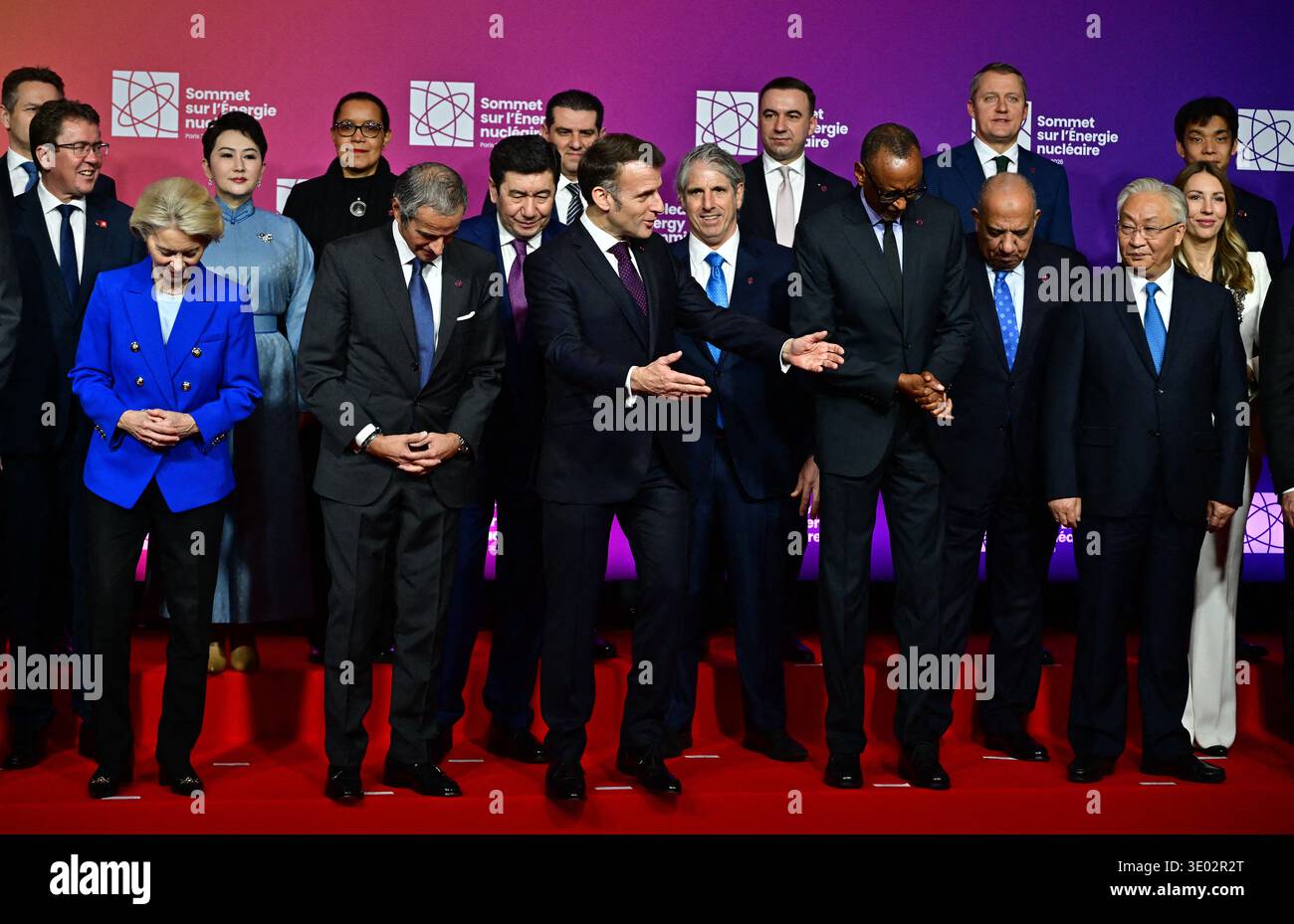 The President of the French Republic, Emmanuel Macron, the Director ...