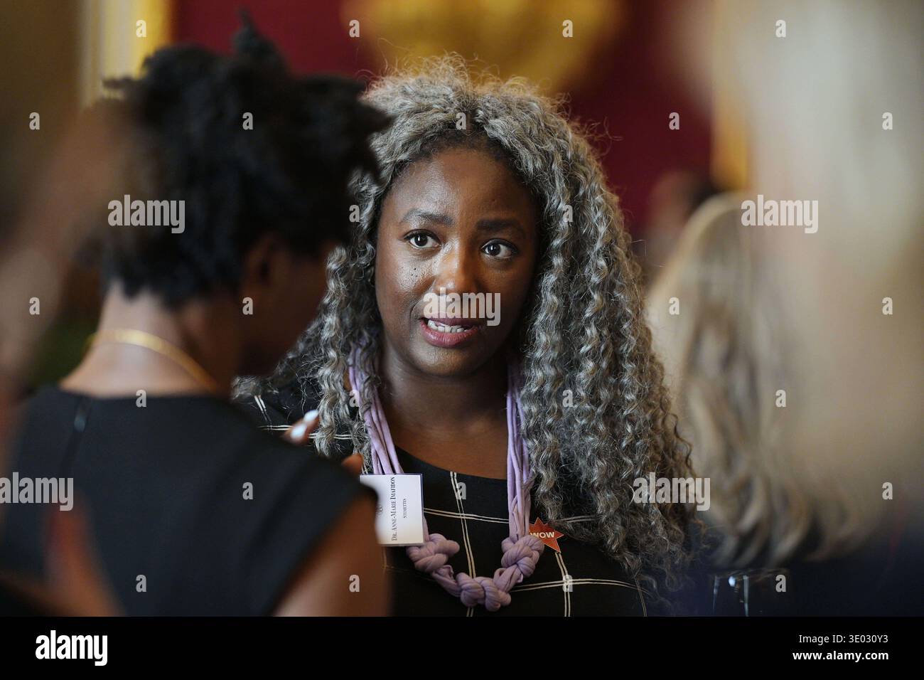 Anne-Marie Imafidon attends a reception at St James's Palace, London ...