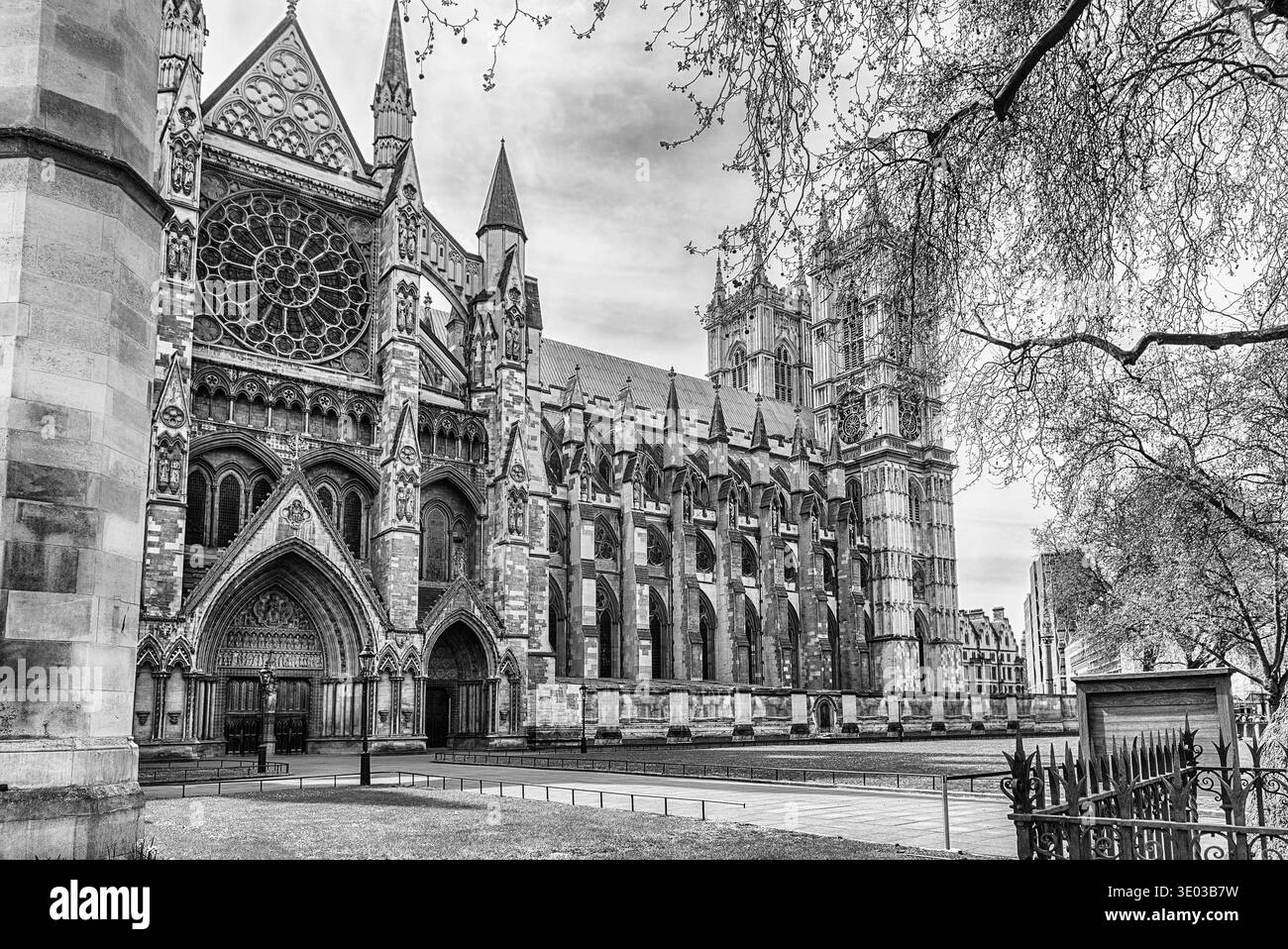 View of Westminster Abbey, iconic landmark in London, England, UK. It ...