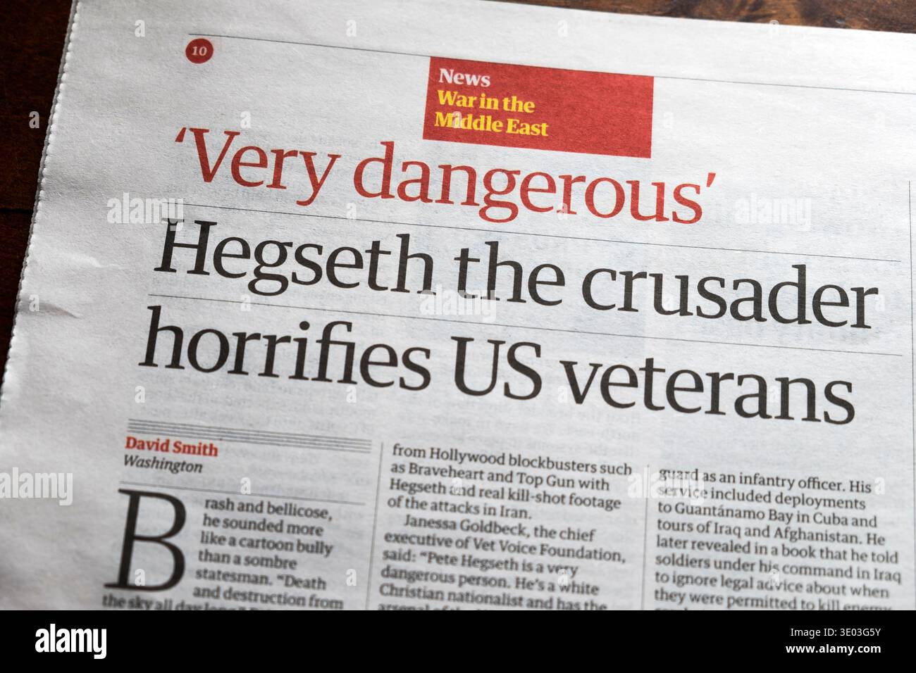 'Very Dangerous' Pete 'Hegseth the crusader horrifies US veterans ...