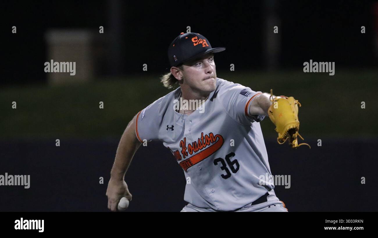 Sam Houston State pitcher Cooper Harris during an NCAA baseball game ...