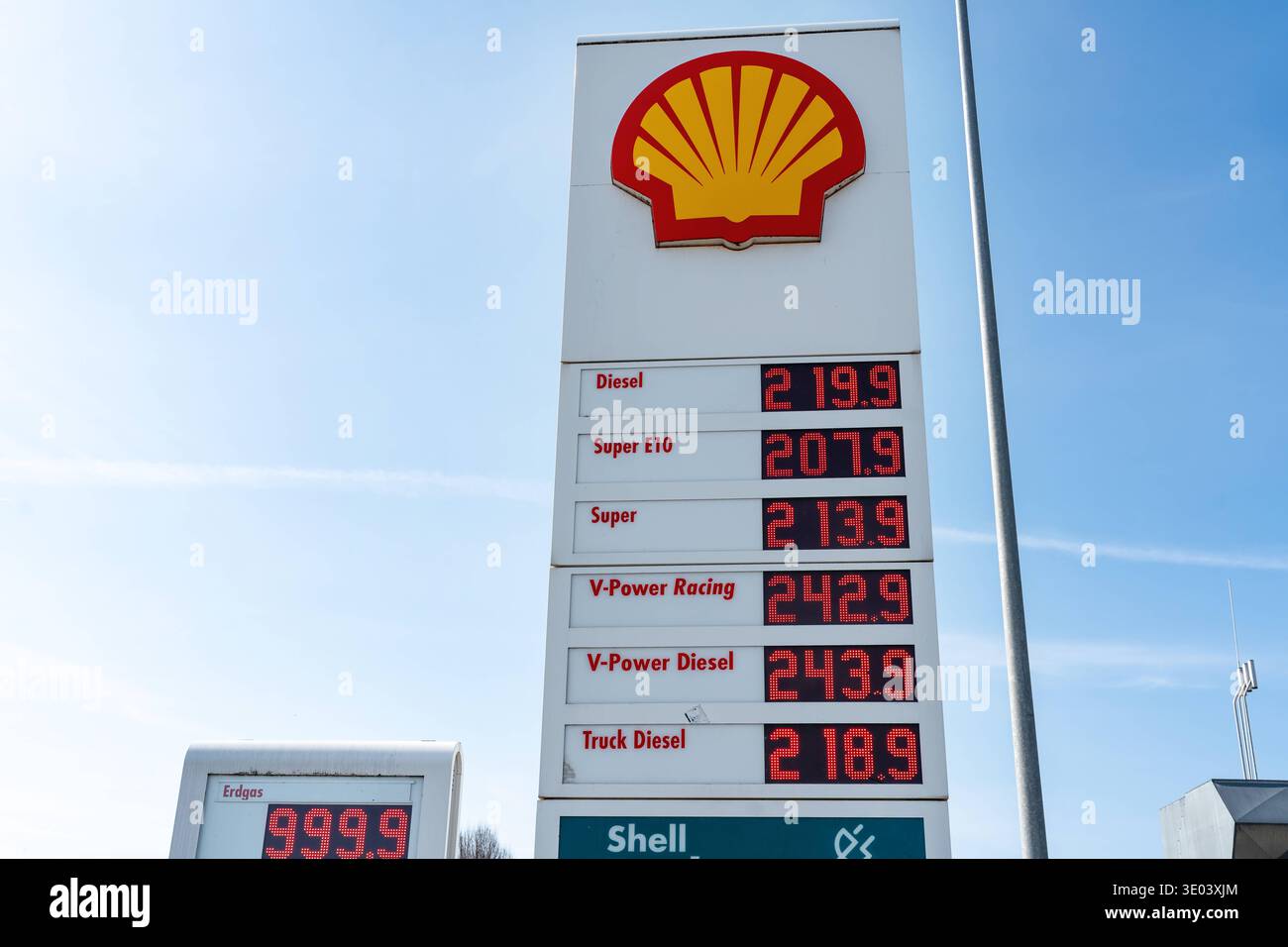 Erkheim, Bavaria, Germany - March 10, 2026: Gas station in Erkheim ...