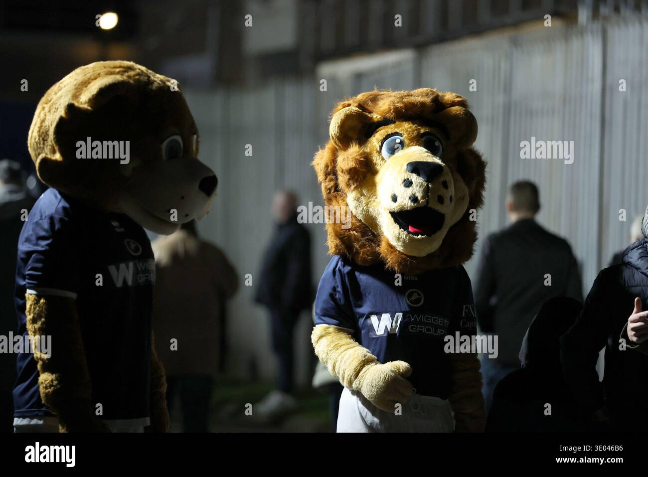 Millwall mascot Bolina (left) and Zampa the Lion outside the ground ...