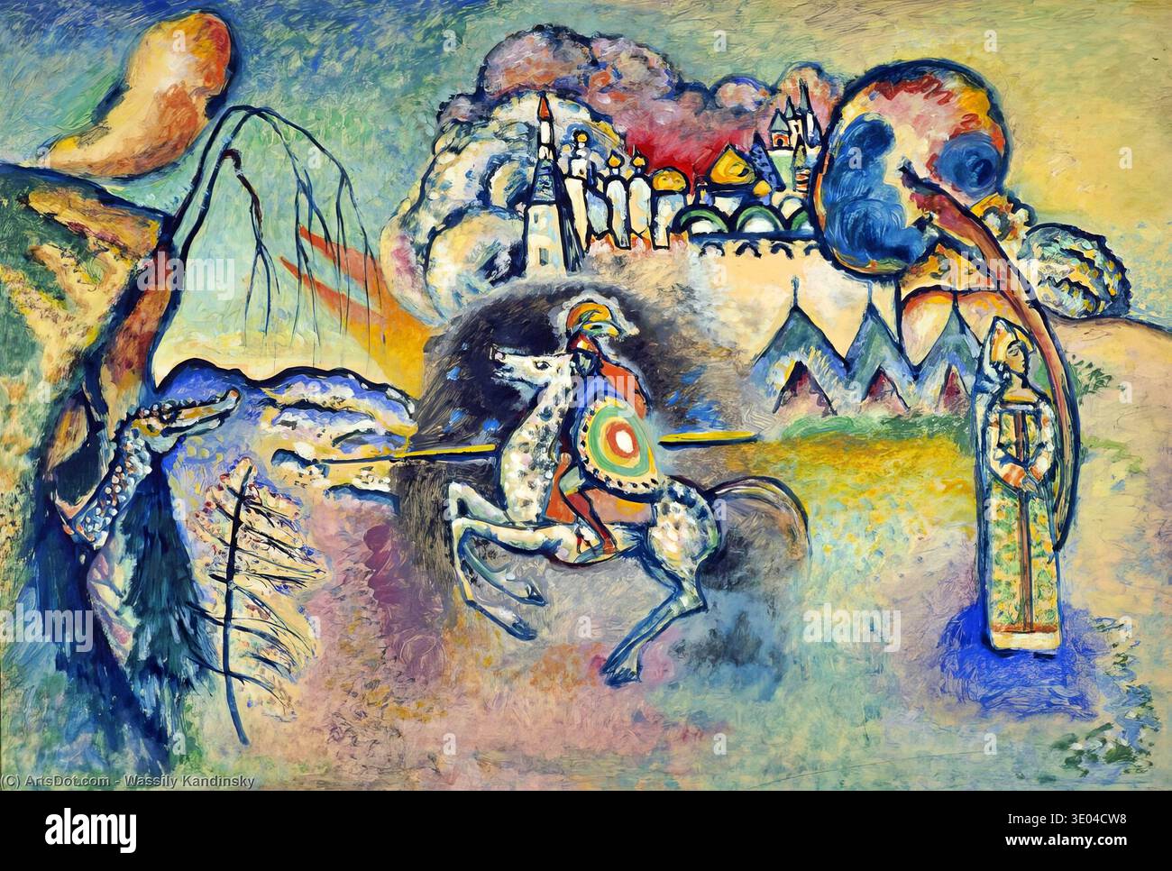 Wassily Kandinsky St George and the Dragon 1915 Expressionism oil ...