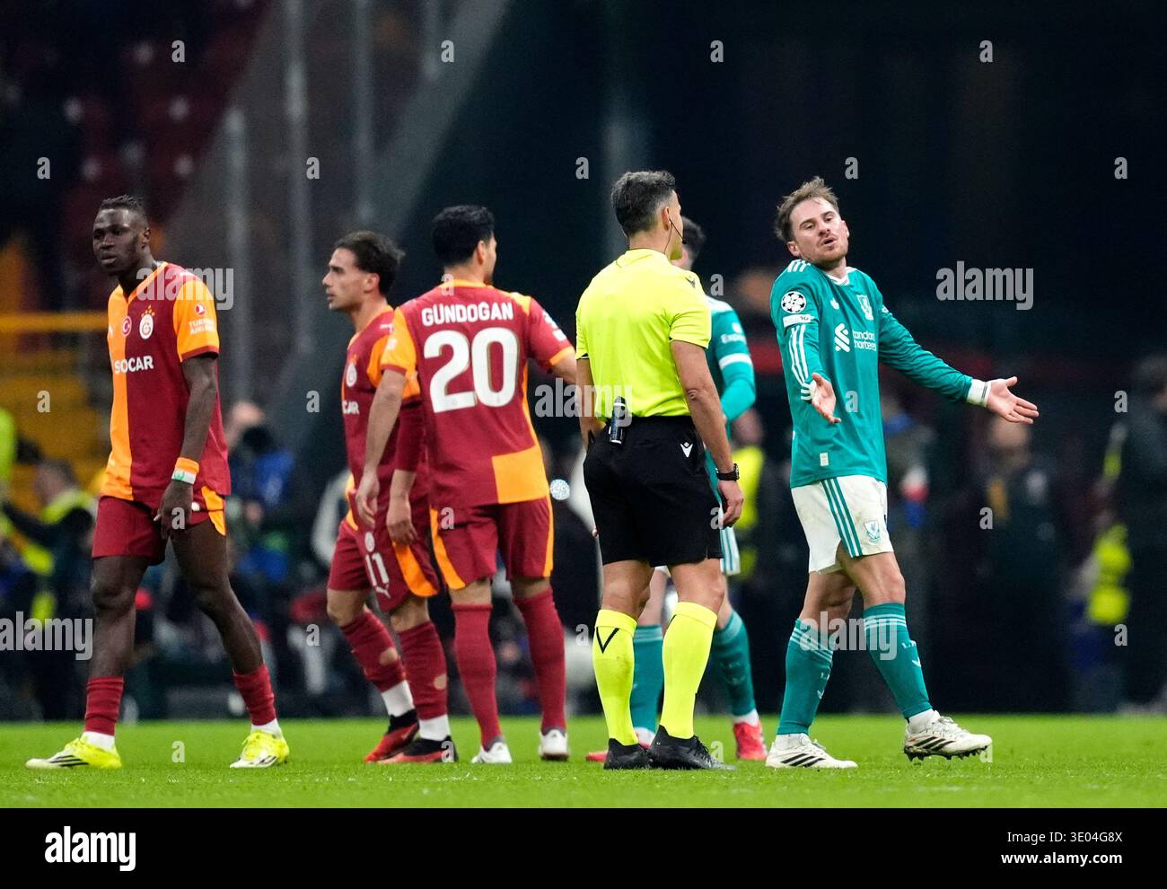 Liverpool's Alexis Mac Allister appeals to referee Jesus Gil Manzano ...