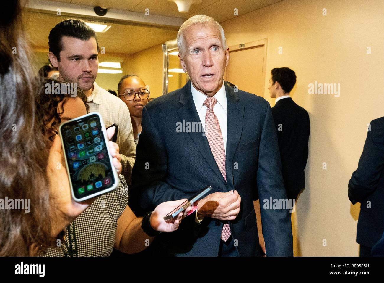 U.S. Senator Thom Tillis (R-NC) speaking to reporters near the Senate ...