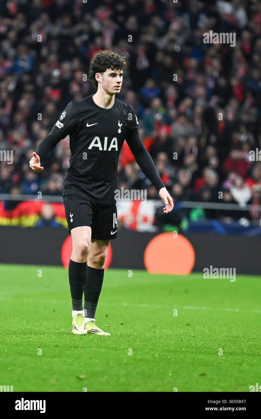 Archie Gray of Tottenham Hotspur during the UEFA Champions League Round ...