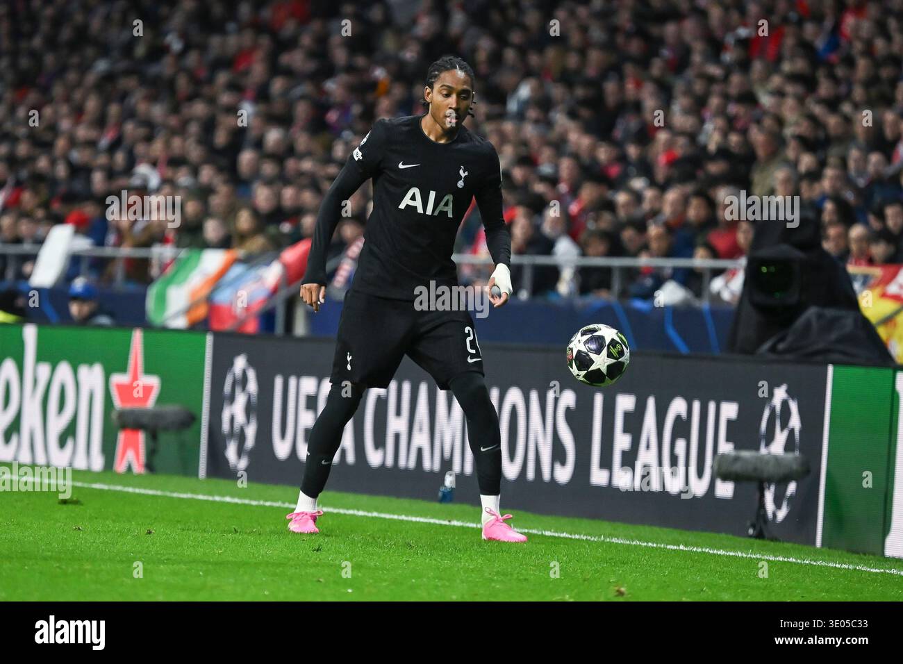 Djed Spence of Tottenham Hotspur during the UEFA Champions League Round ...