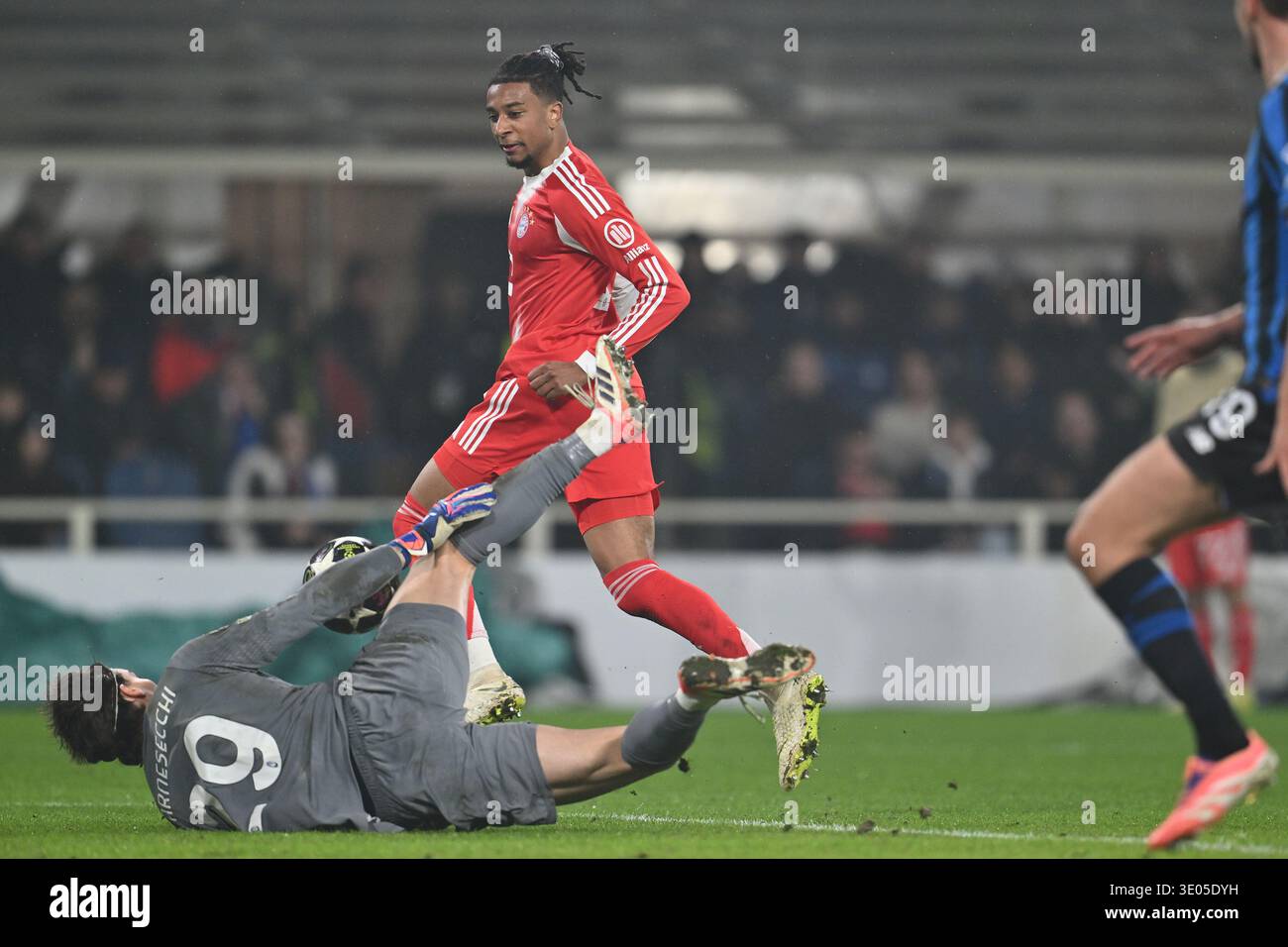 Michael Olise of F.C. Bayern Munchen is in action during the UEFA ...