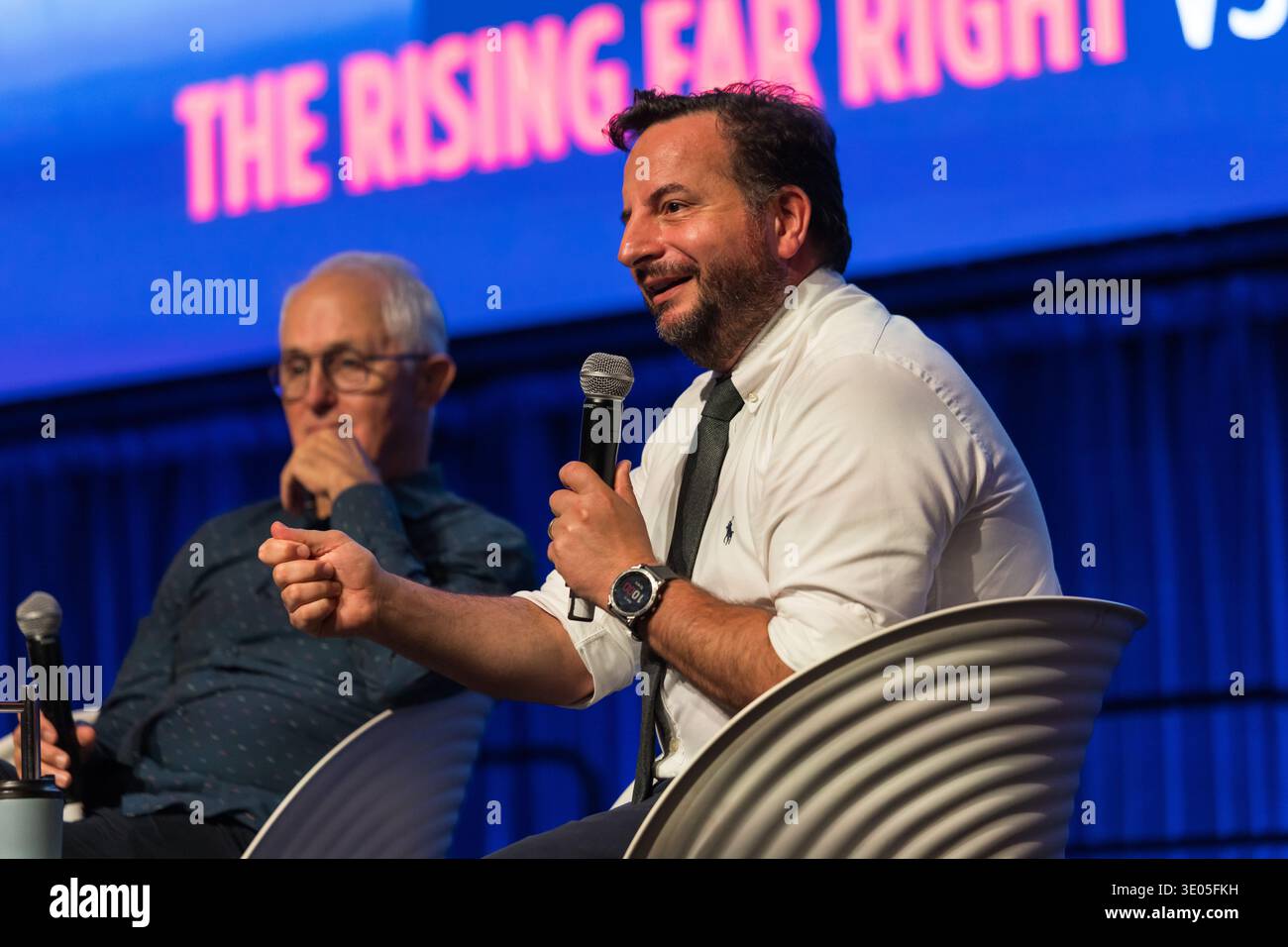 Investigative Humourist Dan Ilic Speaks during a Climate Action Week ...
