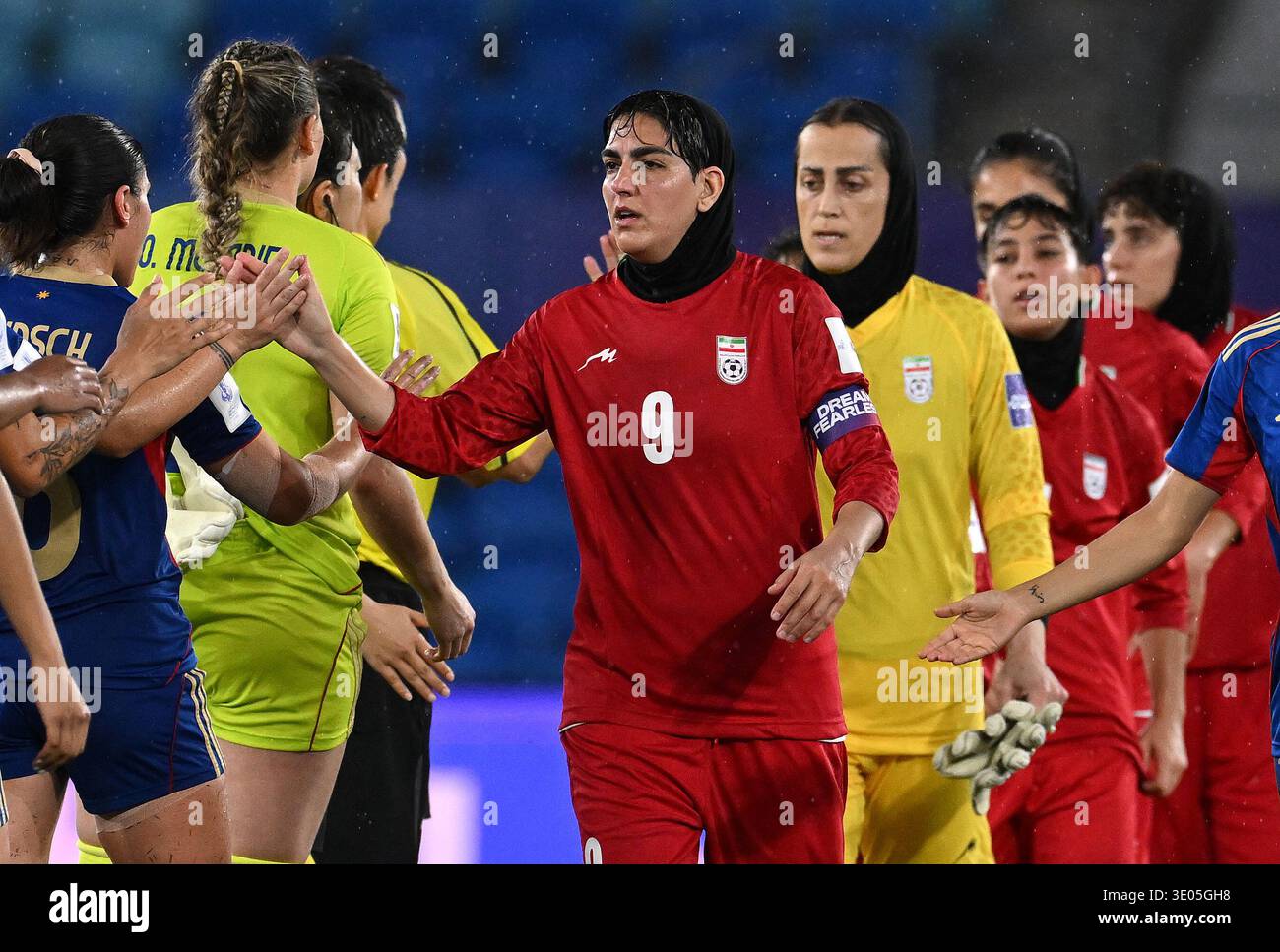 Iran player Zahra Ghanbari (c) seen following the AFC Women’s Asian Cup ...