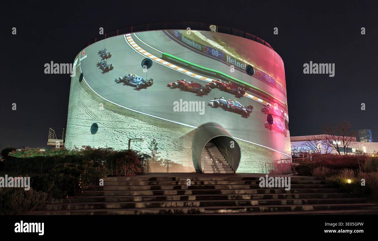 The F1 Motorsport Projection 3D Mapping Light Show, held at the former ...