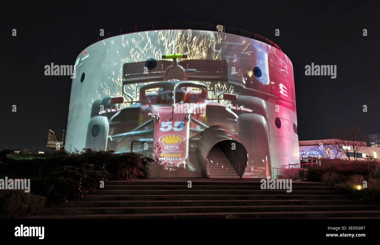 The F1 Motorsport Projection 3D Mapping Light Show, held at the former ...