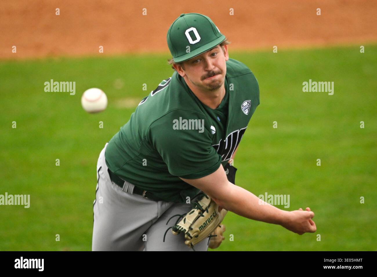 Ohio pitcher Rylan Sams (32) plays Austin Peay during an NCAA baseball ...