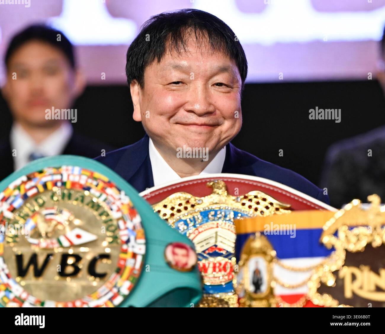 Ohhashi Boxing Gym chairman Hideyuki Ohashi attends a press conference ...