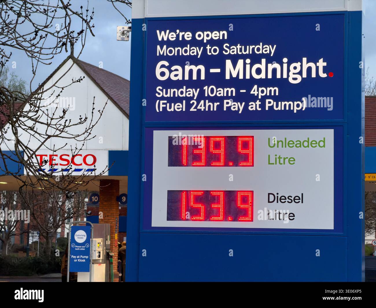 Stratford-upon-Avon, England, UK, 11th March 2026, Tesco petrol station ...