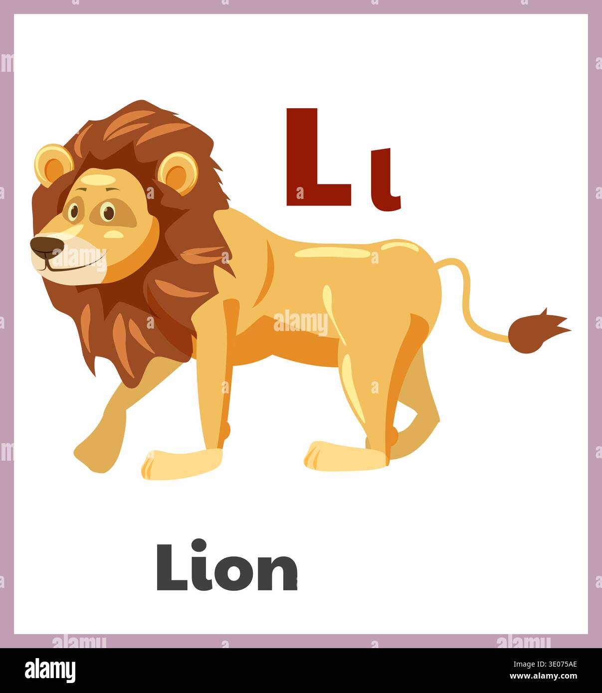Lion letter L english alphabet card children Stock Vector Image & Art ...