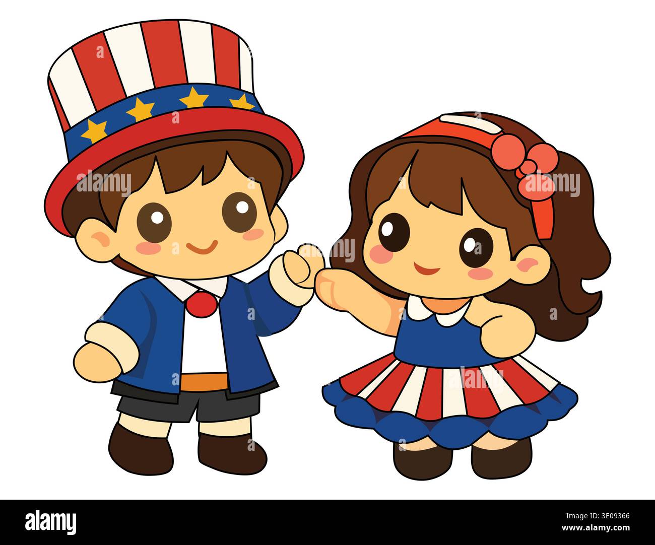 American girl celebrating 4th Stock Vector Images - Alamy