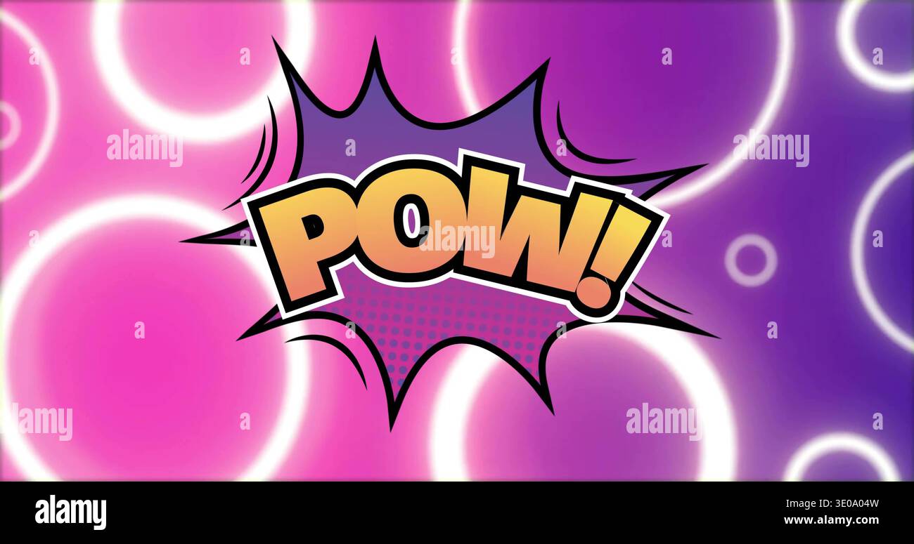Exploding central comic burst filling digital poster with bold POW ...