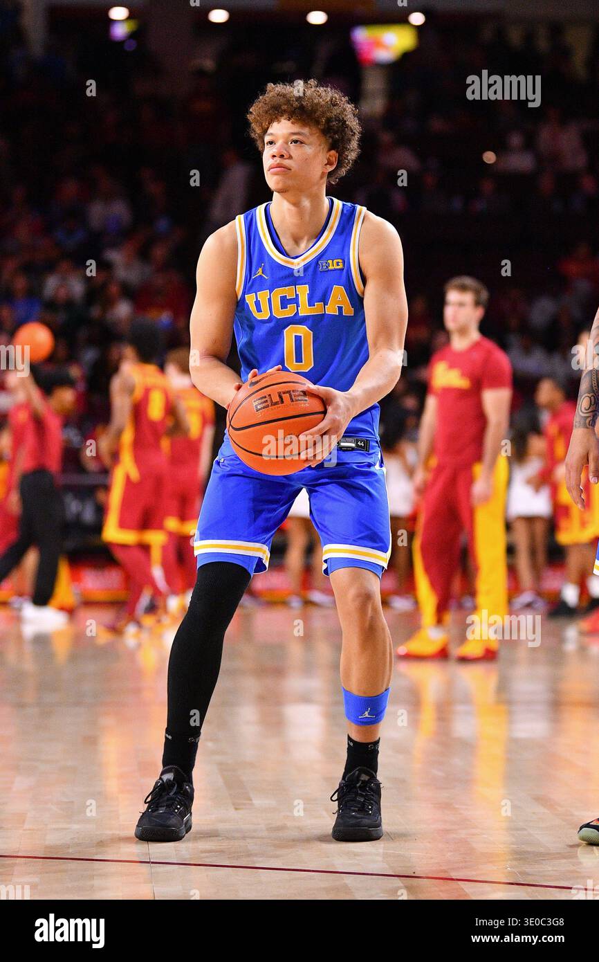 LOS ANGELES, CA - MARCH 07: UCLA Bruins guard Trent Perry (0) warms up ...