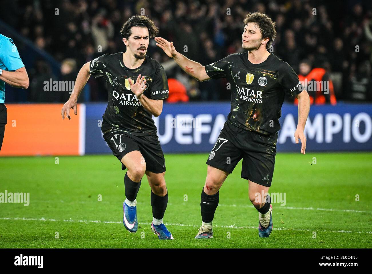 Vitor MACHADO FERREIRA (Vitinha) of PSG celebrate his goal with Joao ...