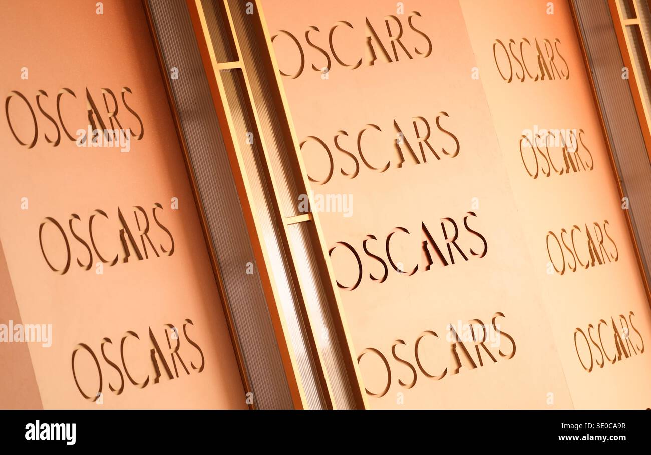 An Oscars backdrop wall is pictured on Wednesday, March 11, 2026, at ...