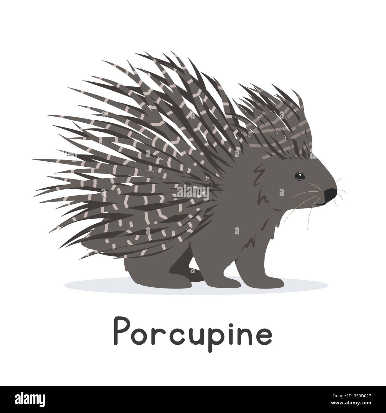 Porcupine vector illustration, cartoon clipart character, animal in ...