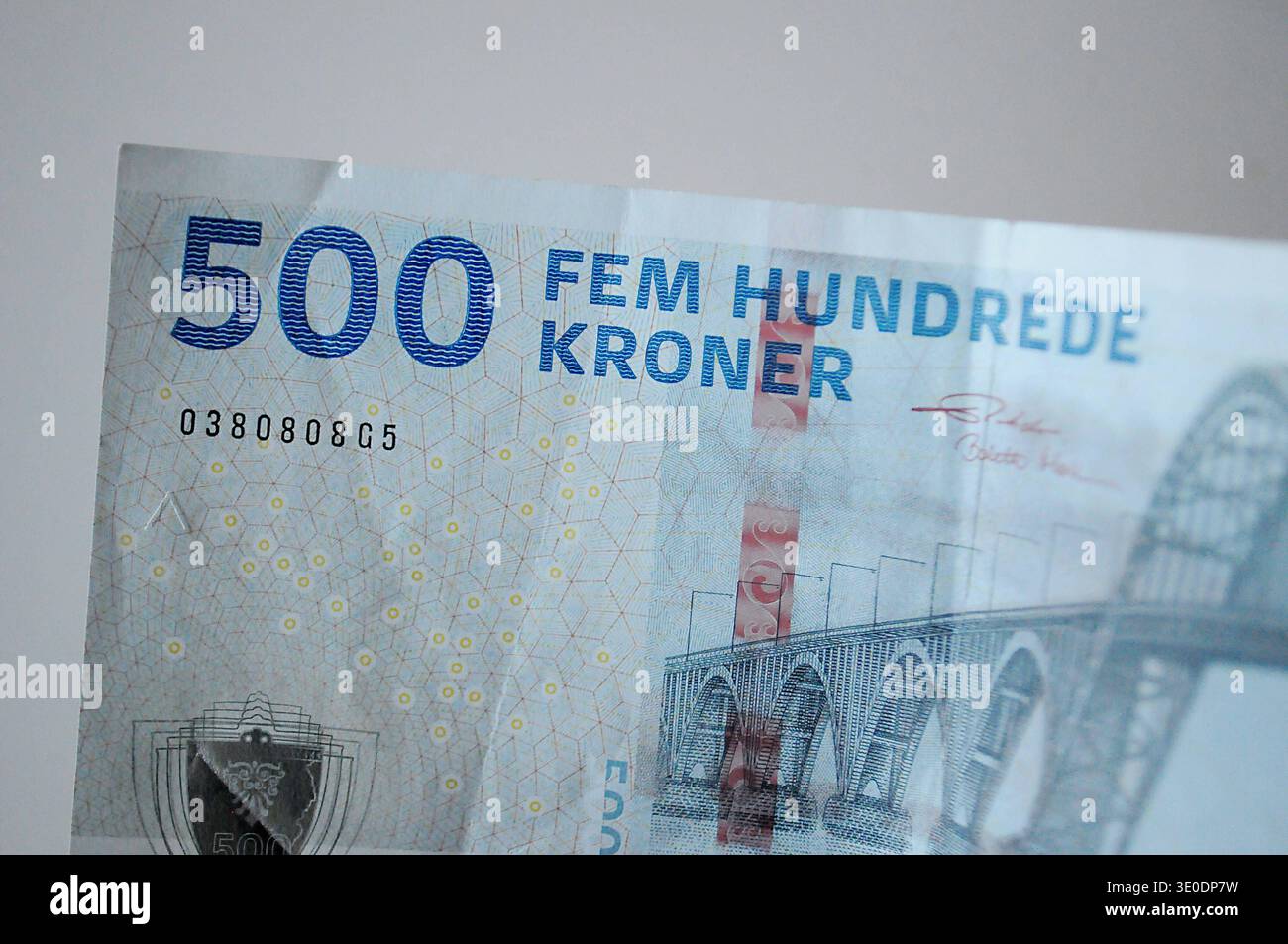 Copenhagen/Denmark /12 MARCH 2026 / Danish 500 kroner note in ...