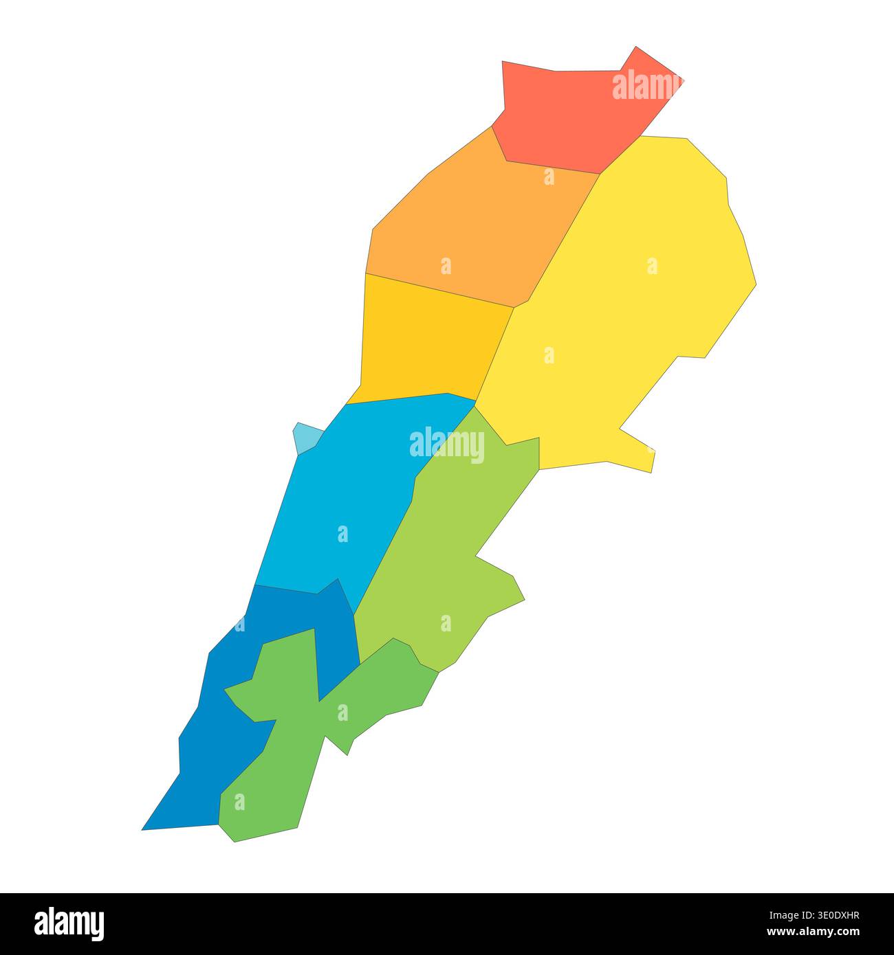 Lebanon political map of administrative divisions - governorates ...