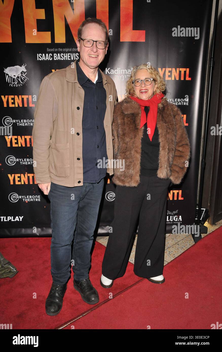 Jonathan Freedland and Sarah Paters at the "Yentl" play press night ...