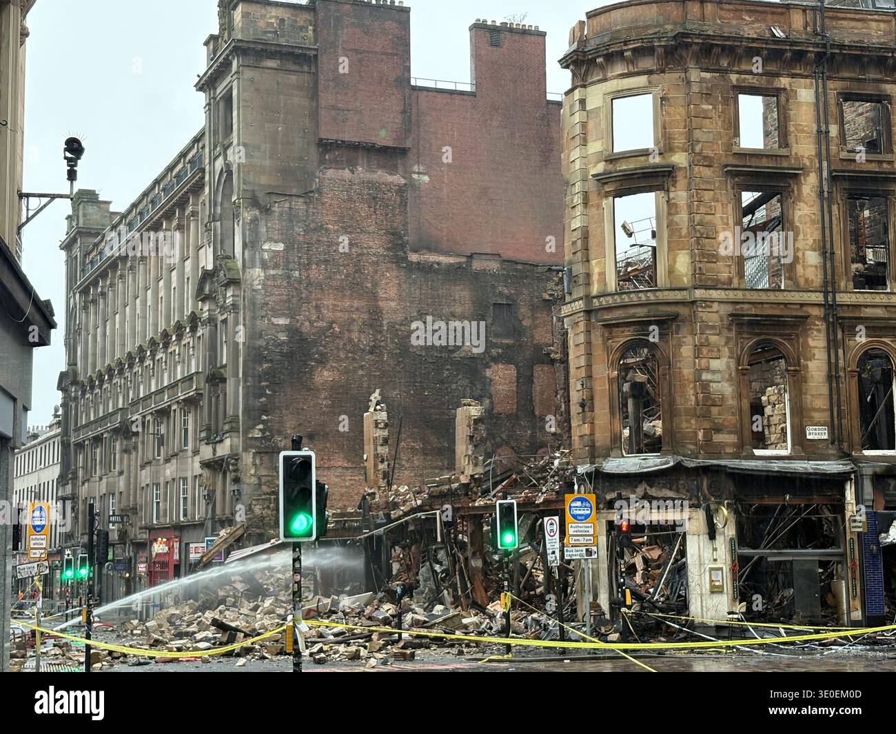 The scene on Union Street in Glasgow as firefighters continue to hose ...