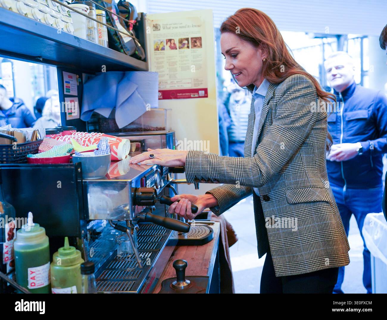 The Princess of Wales making a cappuccino for the Prince of Wales ...