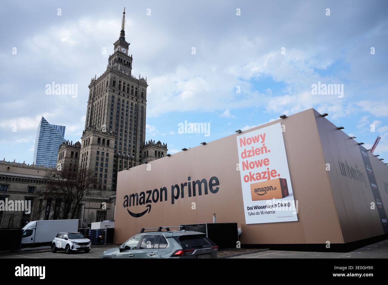 A large Amazon Prime advertiesement billboard is seen in Warsaw, Poland ...