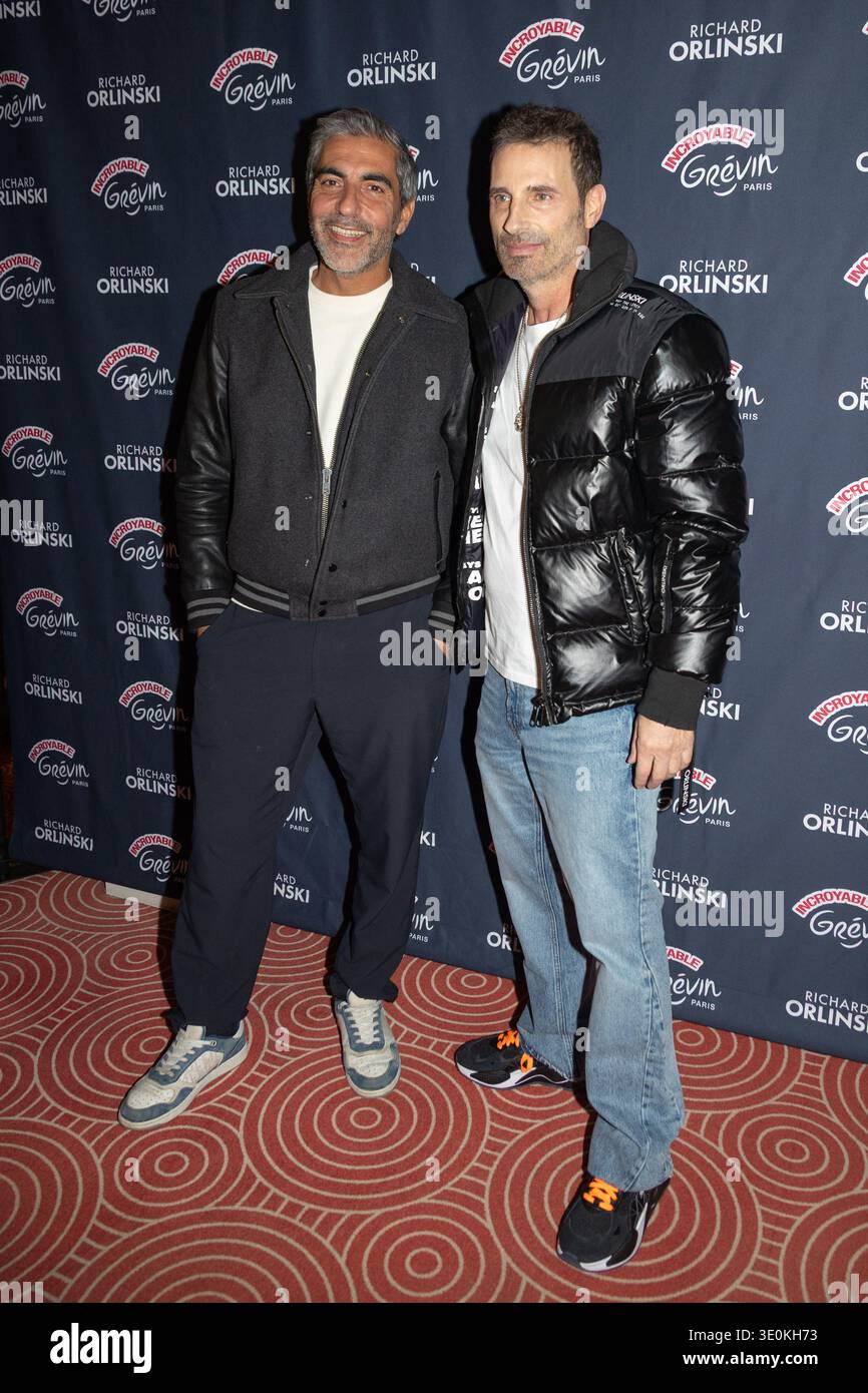 Ary Abittan, Richard Orlinski attend the unveiling of Richard Orlinski ...