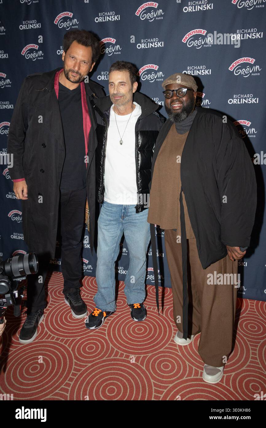 Eric Antoine, Richard Orlinski and Issa Doumbia attend the unveiling of ...