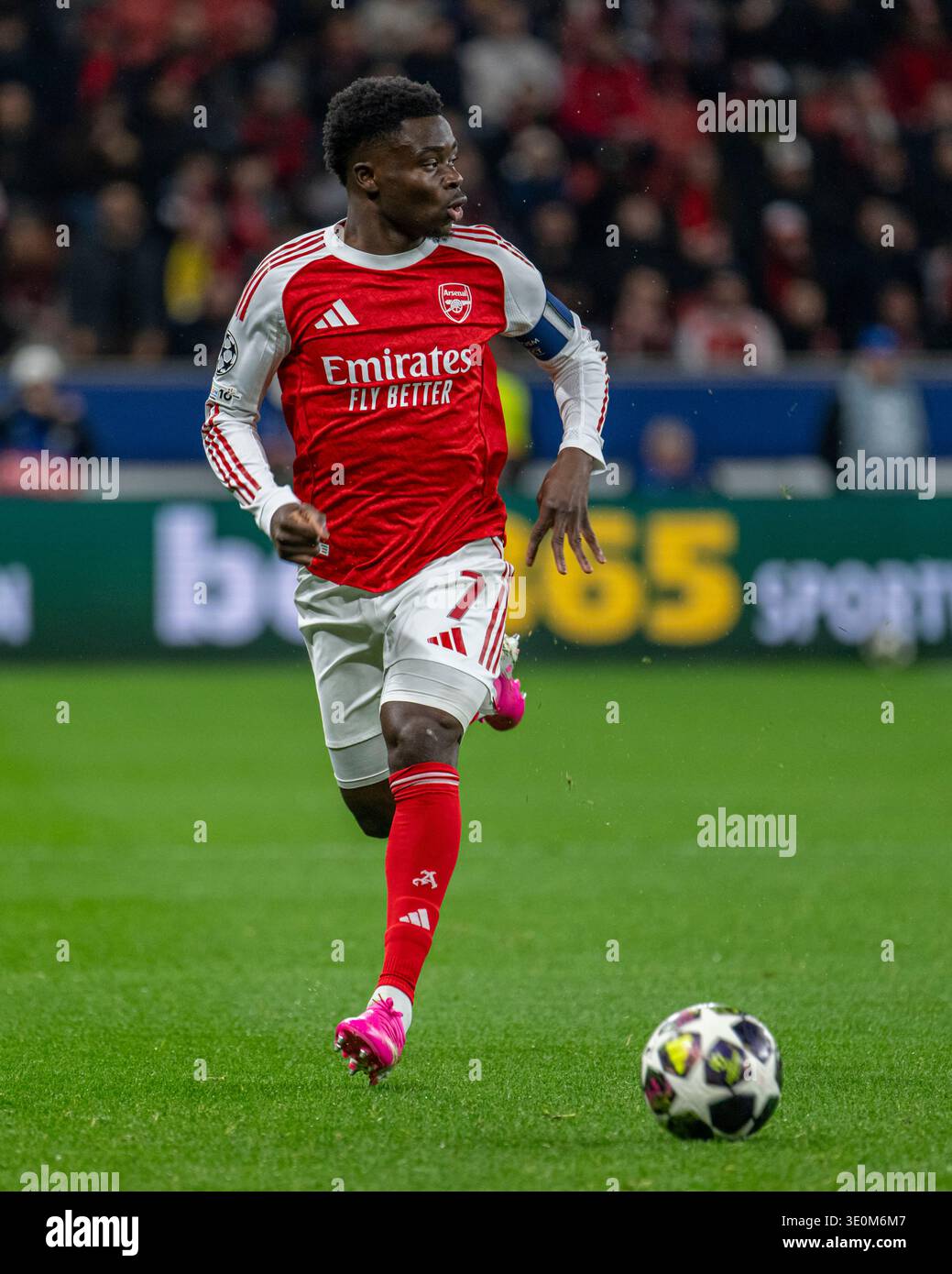 Bukayo Saka of Arsenal during the UEFA Champions League Round of 16 ...