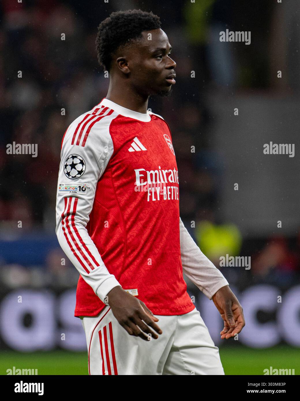 Bukayo Saka of Arsenal looks on during the UEFA Champions League Round ...