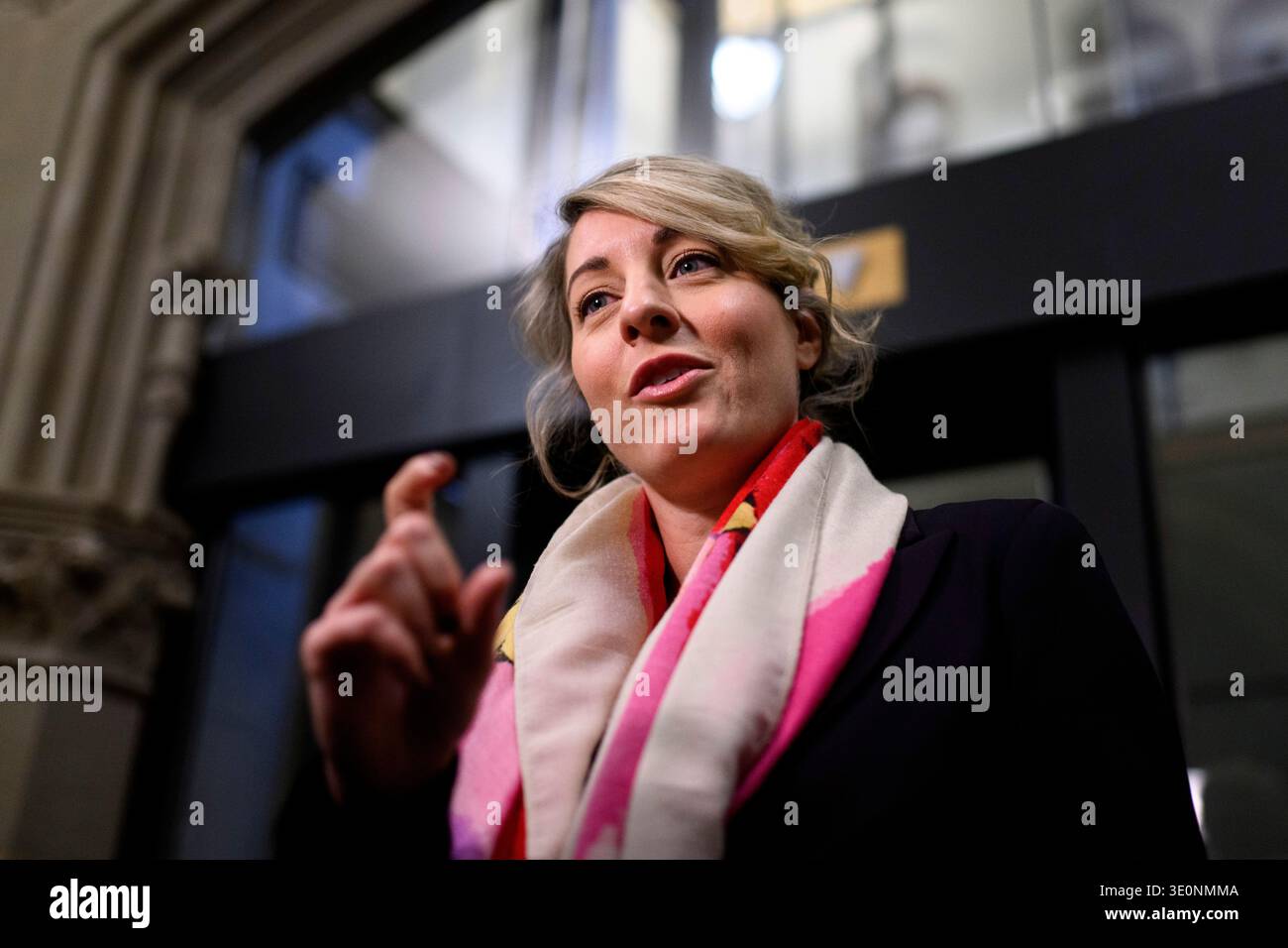 Industry Minister Melanie Joly speaks to reporters on Parliament Hill ...