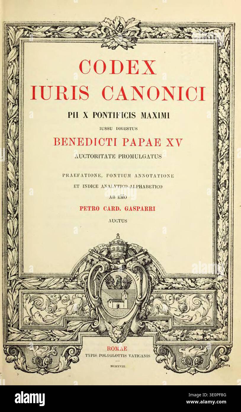 The 1917 Codex Iuris Canonici (Code of Canon Law) is a key document for ...