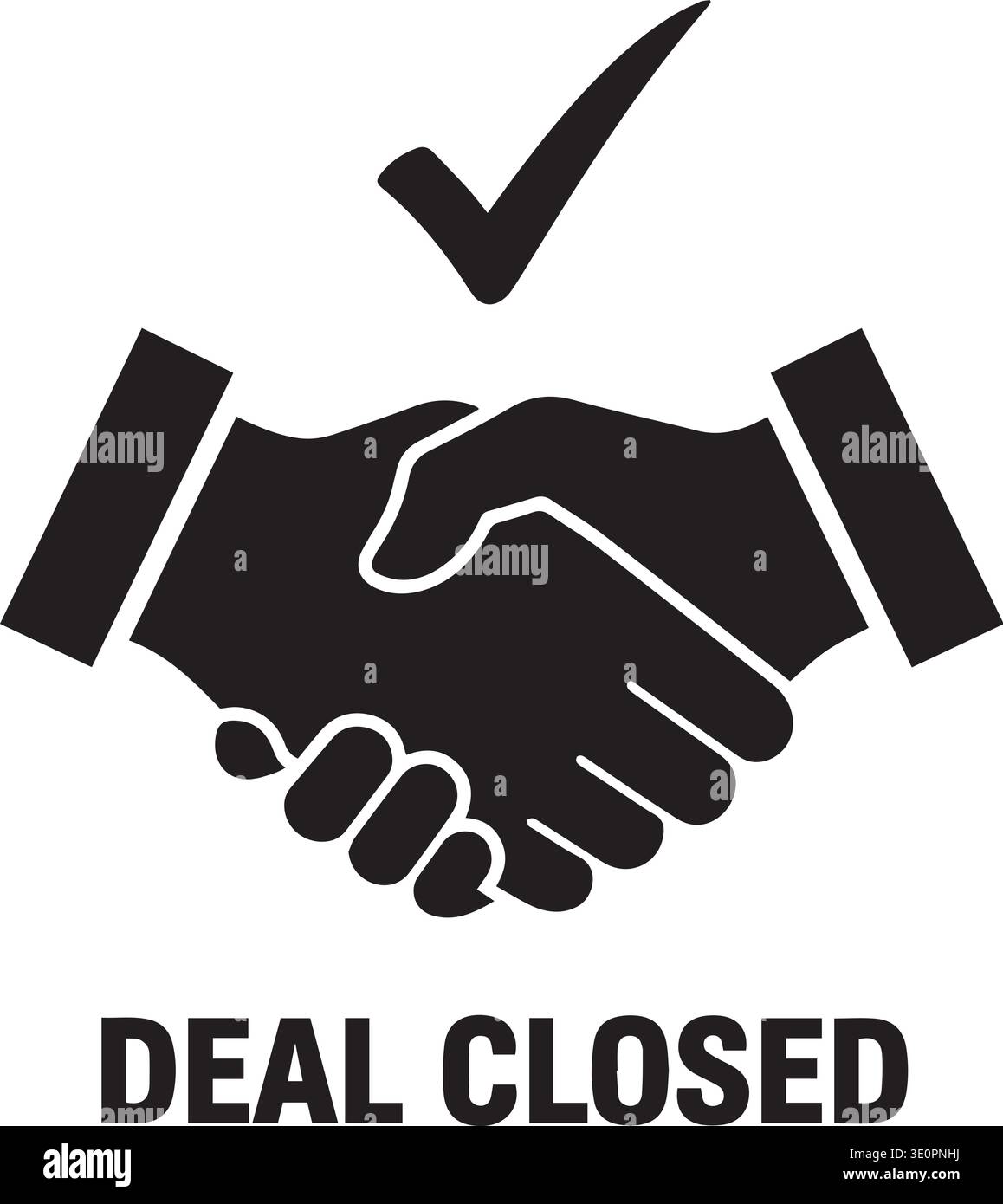 Black and white vector silhouette of two hands shaking in a firm ...