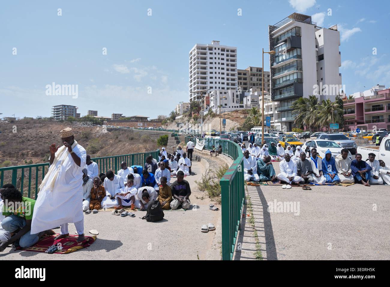 Muslims pray during the last Friday prayers of the holy month of ...