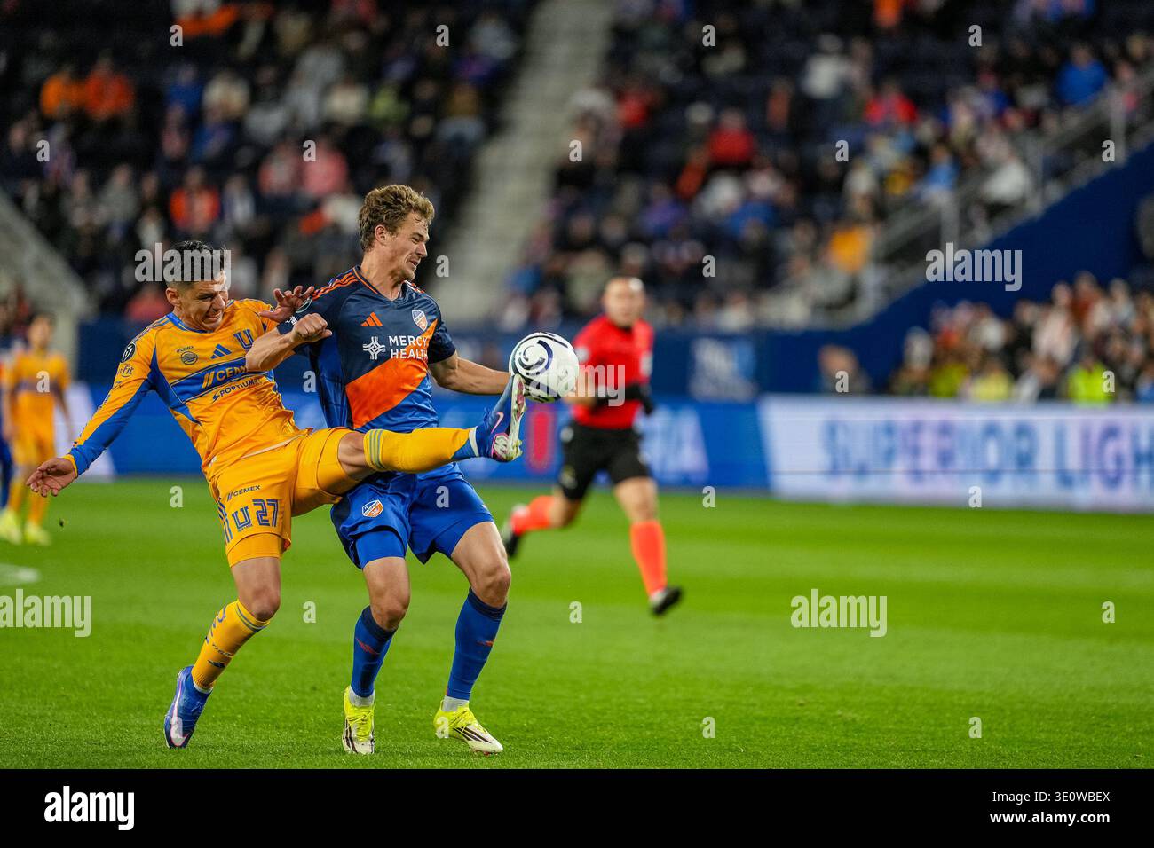Tigres UANL defender Jesús Angulo (27) and FC Cincinnati forward Tom ...